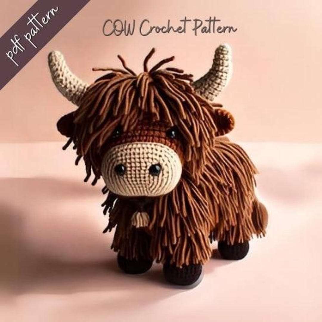 Patrón de ganchillo de vaca de las Tierras Altas Patrón de vaca ...