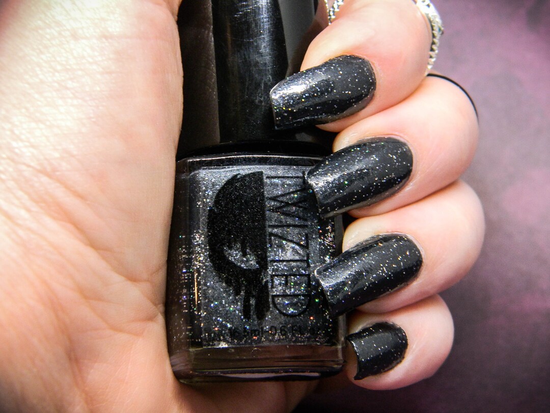 The Ravens Message - Black Holographic Glitter Custom Nail Polish ...