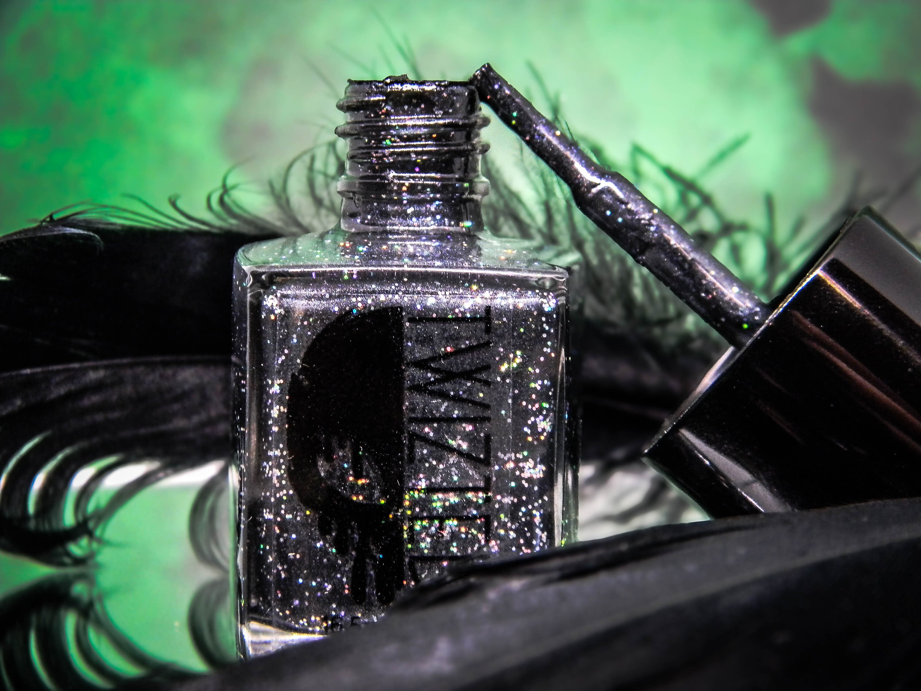 The Ravens Message - Black Holographic Glitter Custom Nail Polish ...