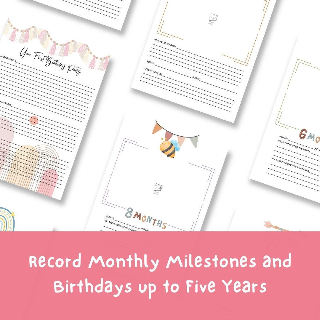 Baby Book, Printable Baby Book Pages, Baby Memory Book, Baby Book First ...