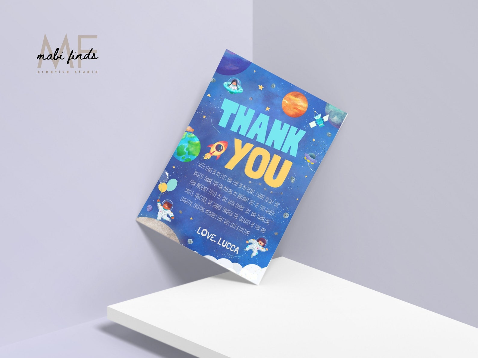Editable Galaxy Party Birthday Invitation Space Galaxy Planet Thank You ...