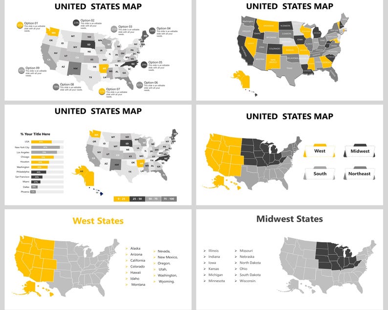 Editable Maps Powerpoint, World Map Powerpoint, Editable Map Usa ...