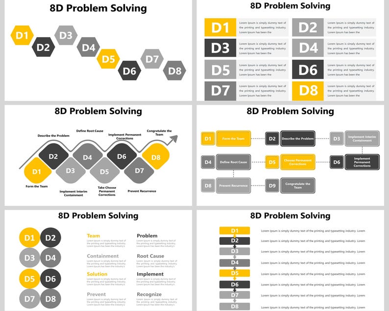 8D Problem Solving Powerpoint Template, Problem Solving Template, 8D ...