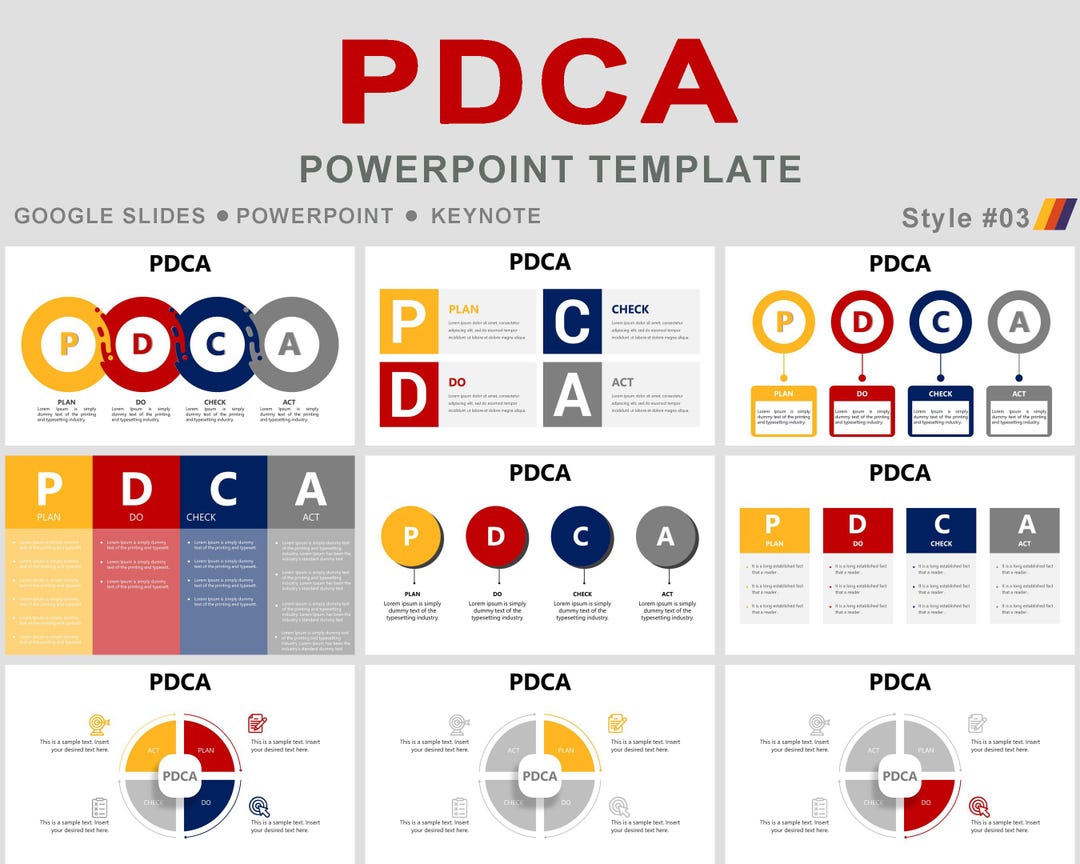 PDCA Powerpoint Template, Pdca Cycle, PDCA Infographics, Plan Do Check ...