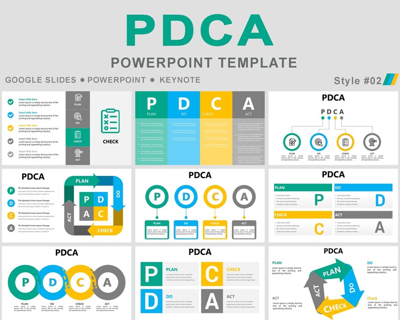 PDCA Powerpoint Template, Pdca Cycle, PDCA Infographics, Plan Do Check ...