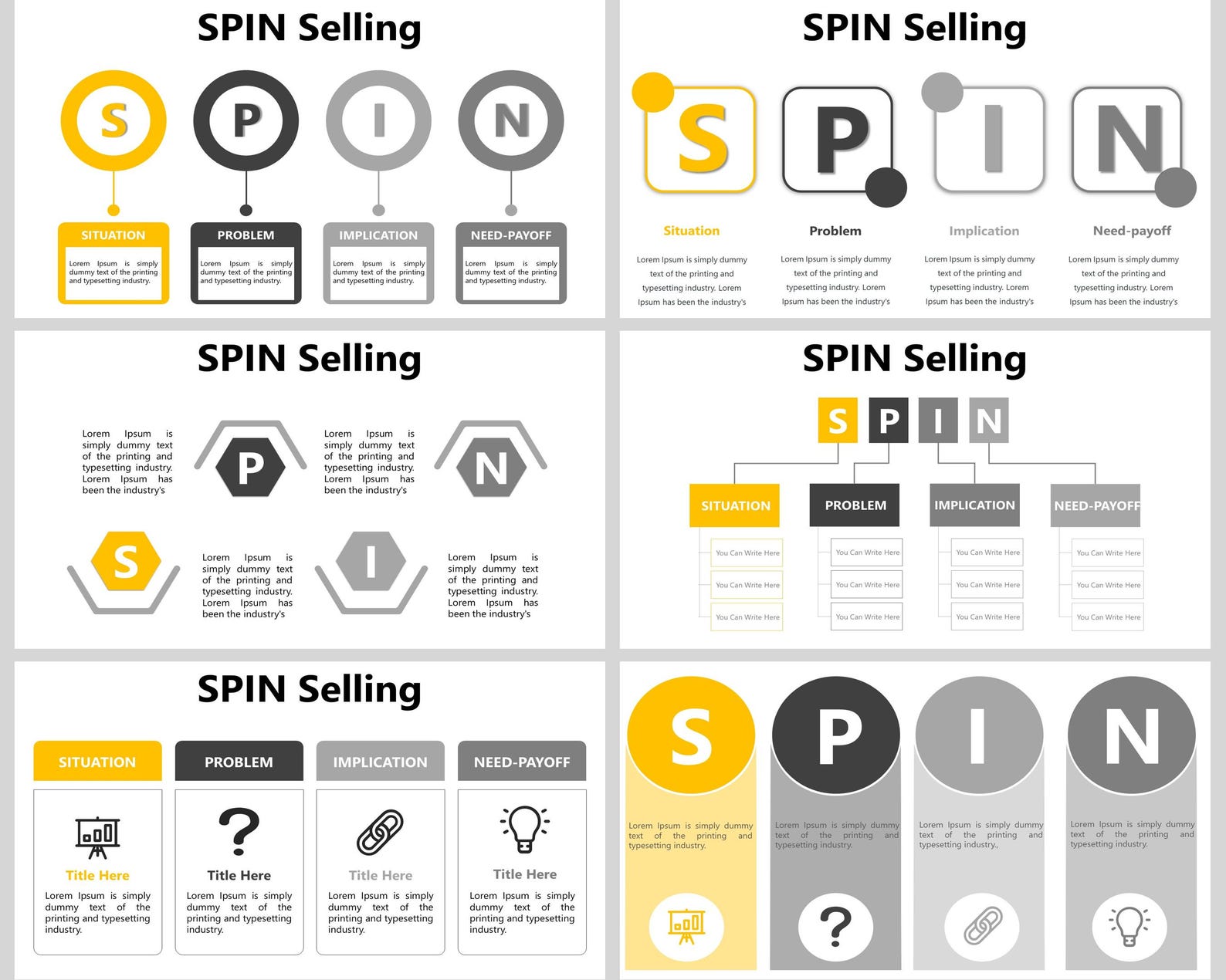 SPIN Selling Powerpoint Template, Spin Selling Rackham, Consultative ...