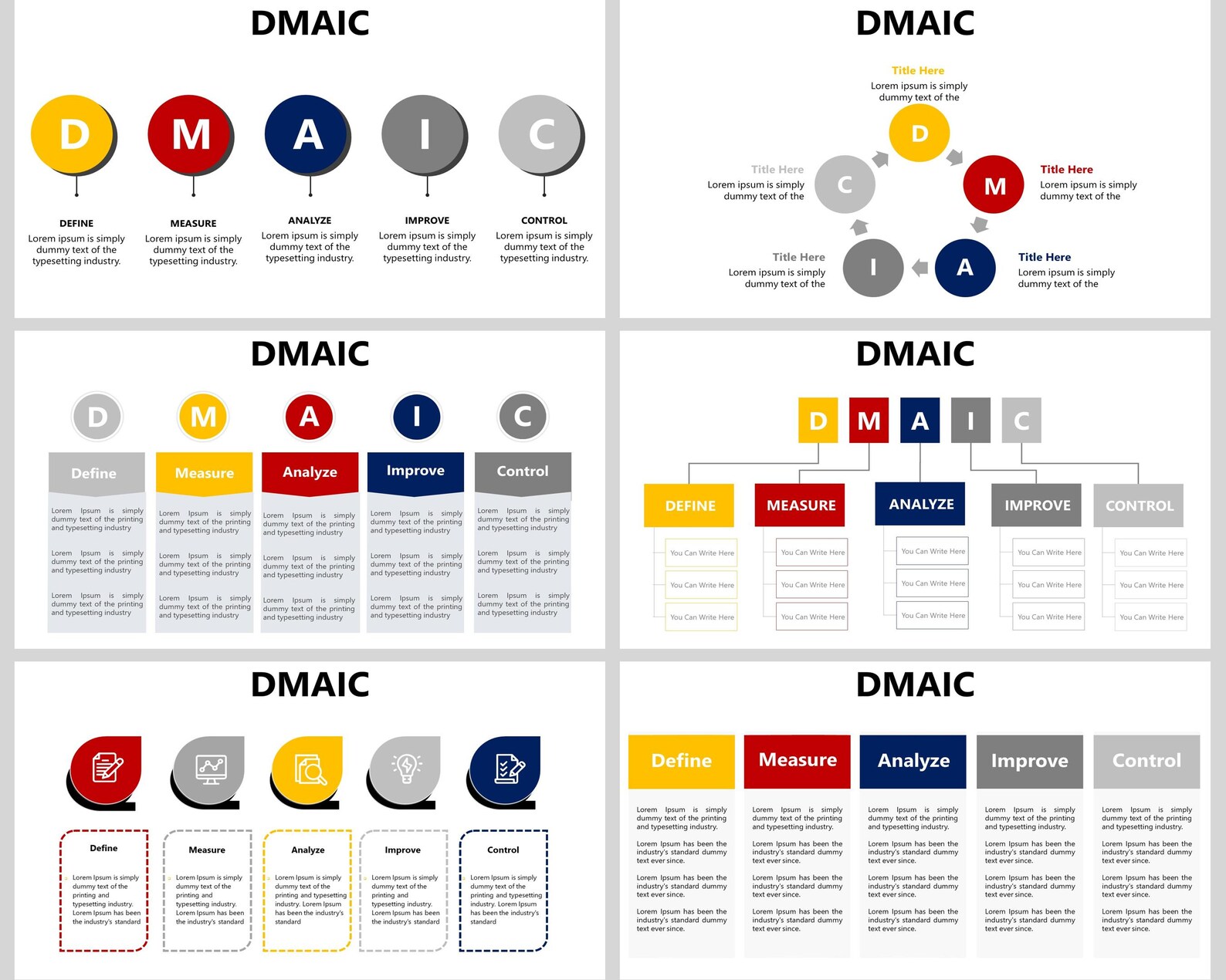 DMAIC Powerpoint Template, Dmaic SIX SIGMA Powerpoint Presentation ...