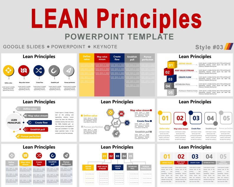 Lean Principles Powerpoint Template, Lean Manufacturing Principles ...
