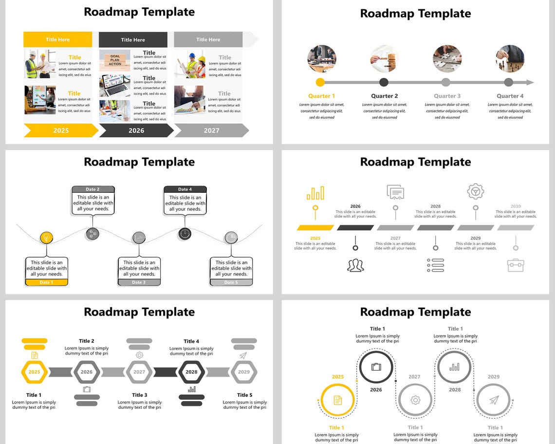 ROADMAP Powerpoint Template, ROADMAP Template, Roadmap Timeline ...