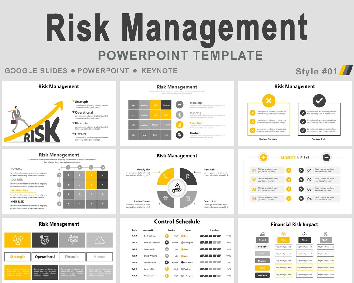 Risk Management Powerpoint Template, Enterprise Risk Management, Risk ...