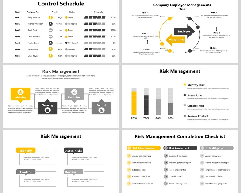 Risk Management Powerpoint Template, Enterprise Risk Management, Risk ...