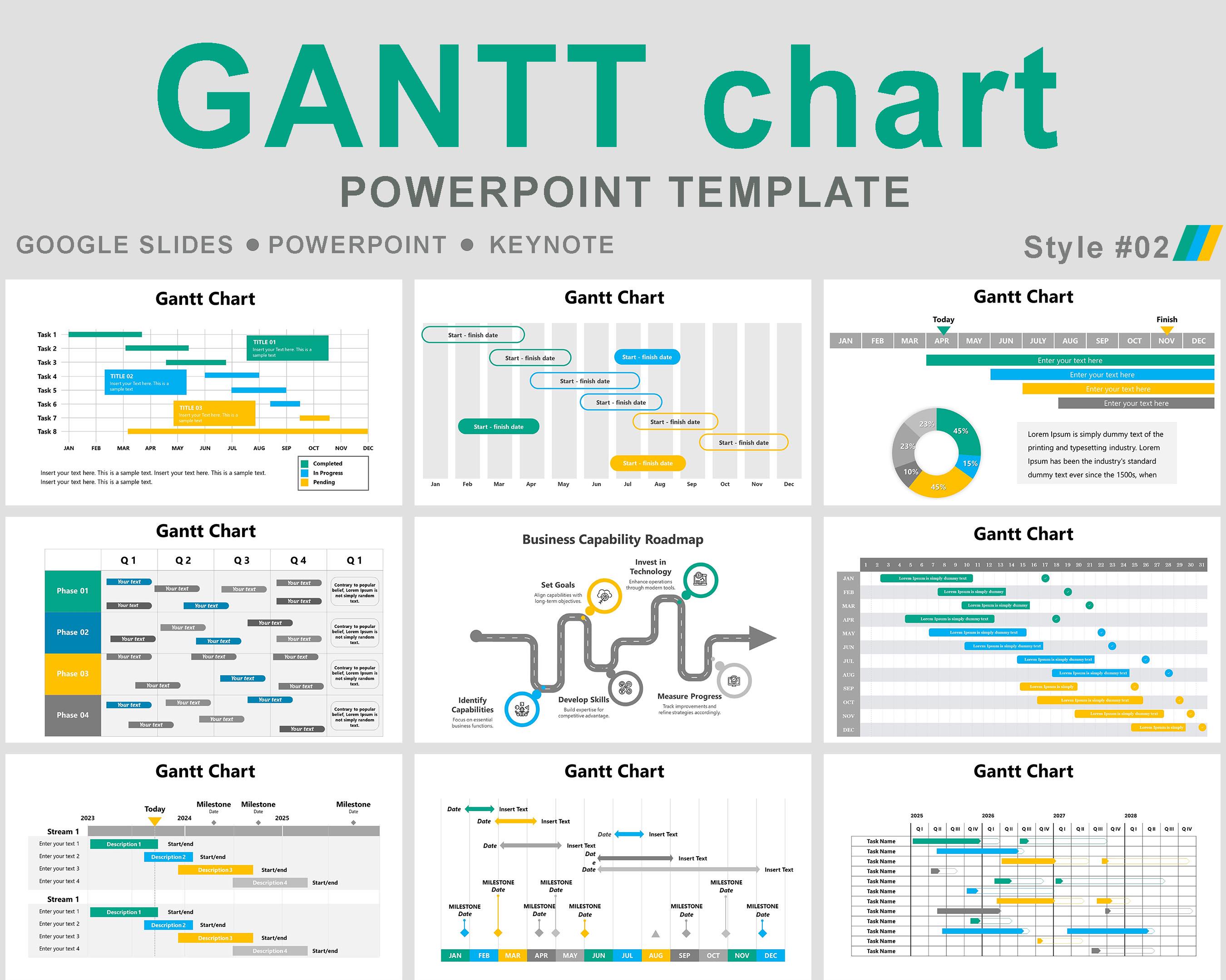 Gantt Chart Powerpoint Template, Gantt Chart for Powerpoint, Gantt ...