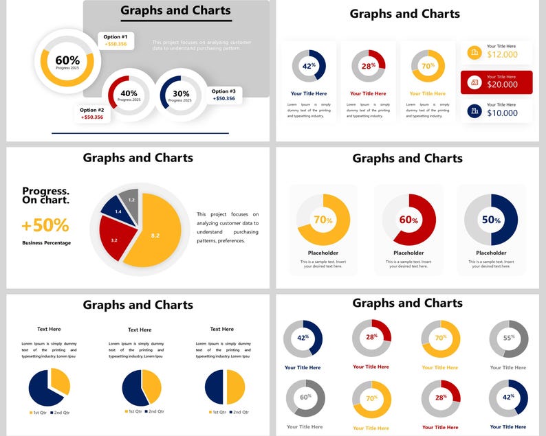 Editable Graphs and Charts Powerpoint Template, Powerpoint Charts and ...