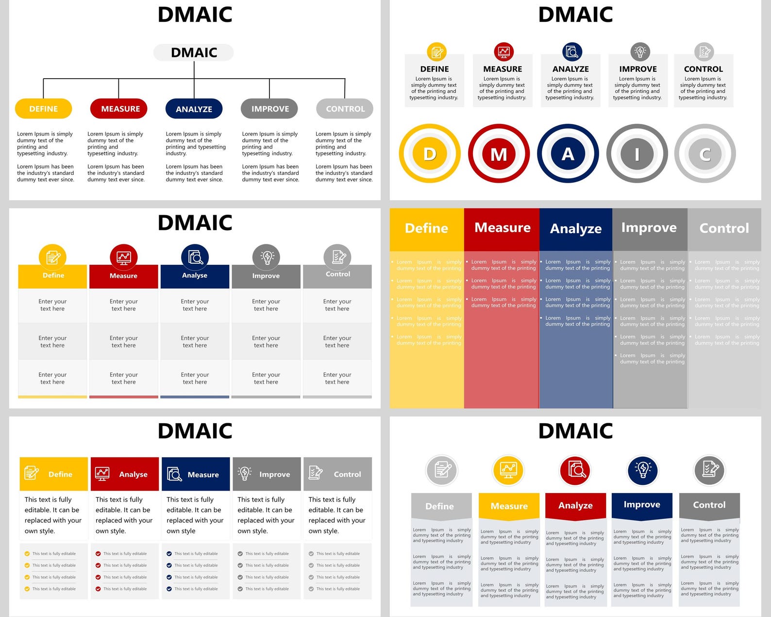 DMAIC Powerpoint Template, Dmaic SIX SIGMA Powerpoint Presentation ...