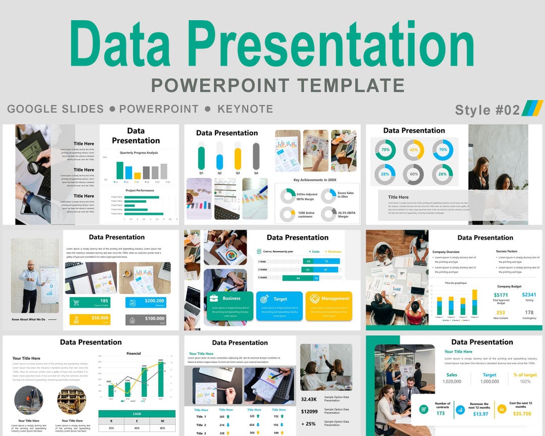 Data Presentation Powerpoint Template, Data Visualization, Data ...