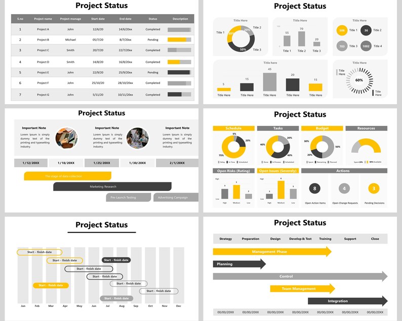Project Status Report Template, Project Status Powerpoint Template ...