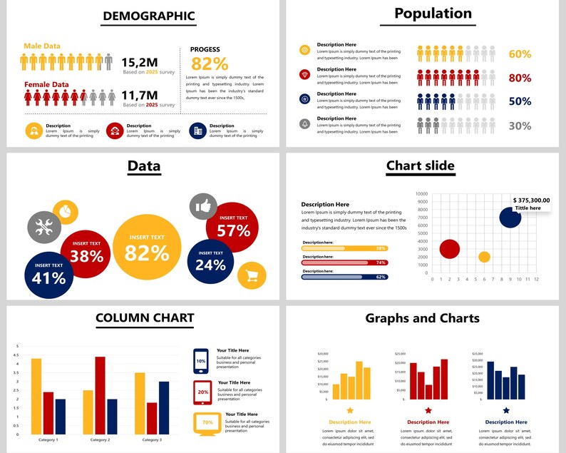 Editable Graphs and Charts Powerpoint Template, Powerpoint Charts and ...