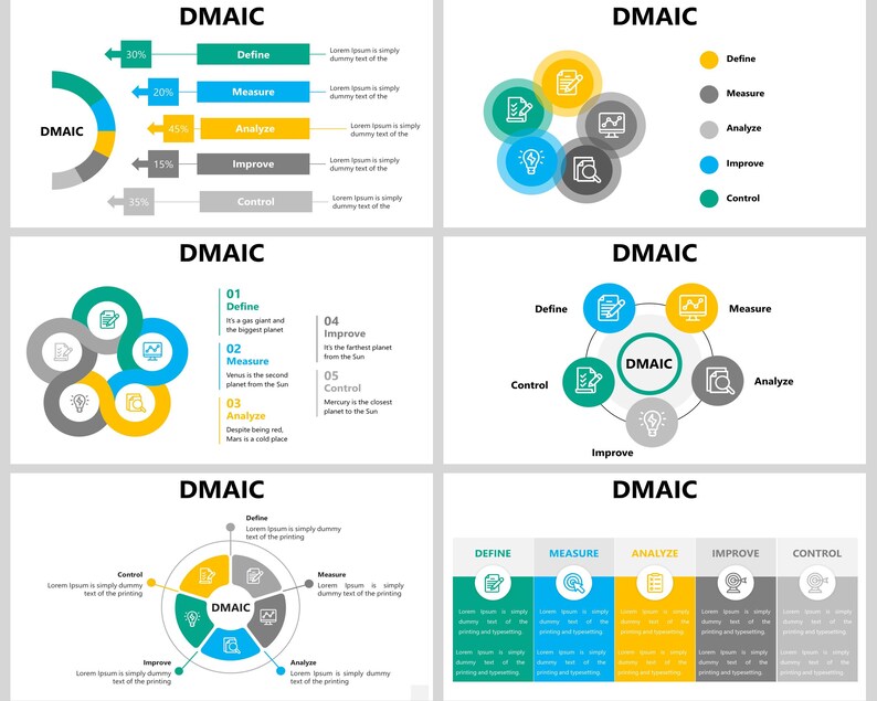 DMAIC Powerpoint Template, Dmaic SIX SIGMA Powerpoint Presentation ...