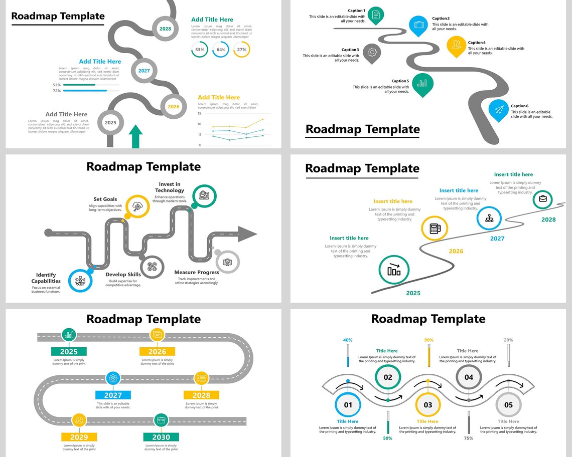 ROADMAP Powerpoint Template, ROADMAP Template, Roadmap Timeline ...