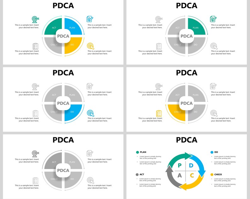 PDCA Powerpoint Template, Pdca Cycle, PDCA Infographics, Plan Do Check ...