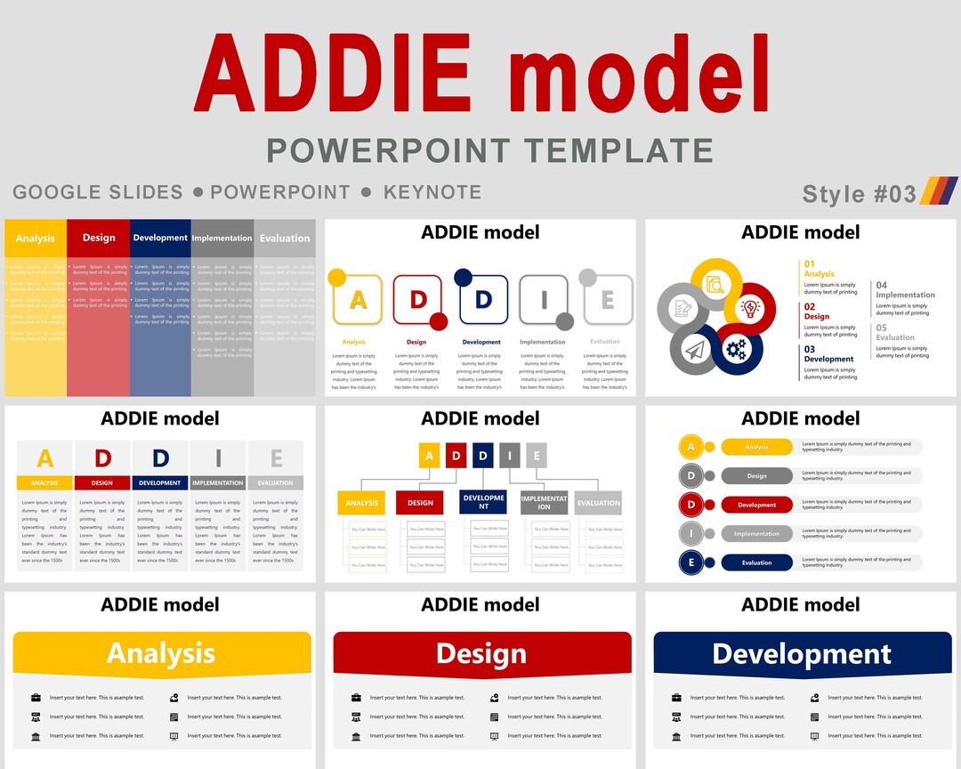 ADDIE Model Powerpoint Template, Addie Model Instructional Design ...