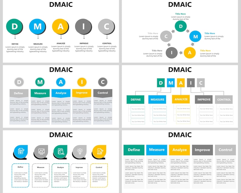 DMAIC Powerpoint Template, Dmaic SIX SIGMA Powerpoint Presentation ...