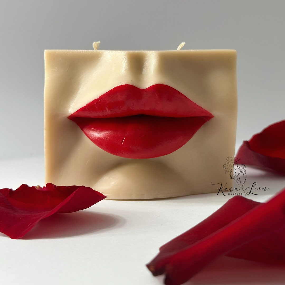 Candle in the Shape of Lips Figured Candle Handmade Soy Candle Home ...
