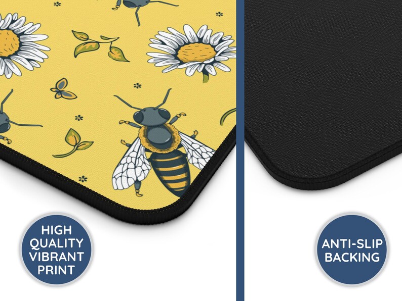 Cute Bee Deskmat, Honey Bee Mouse Pad, Yellow Bee Desk Mat, Bee Gifts ...
