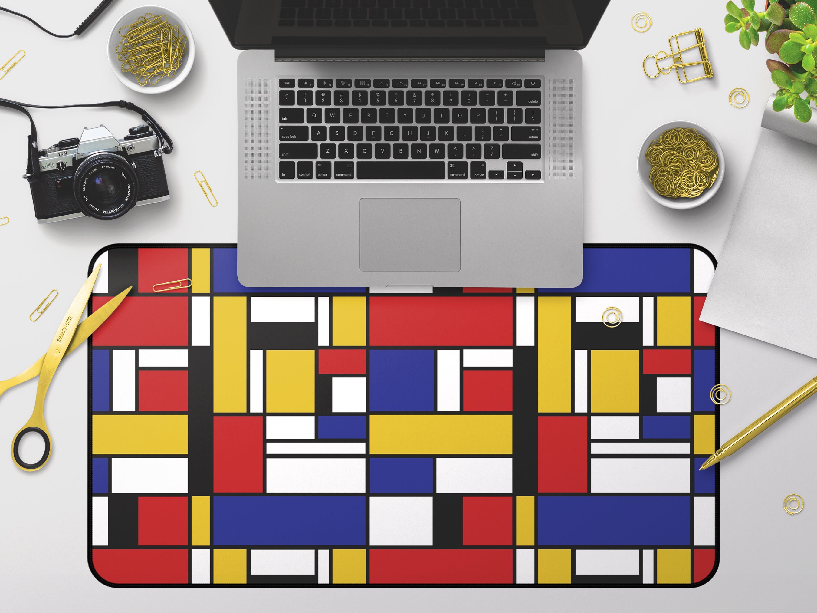 Mondrian Deskmat, Large Mondrian Mousepad, Colorful Art Aesthetic Desk ...