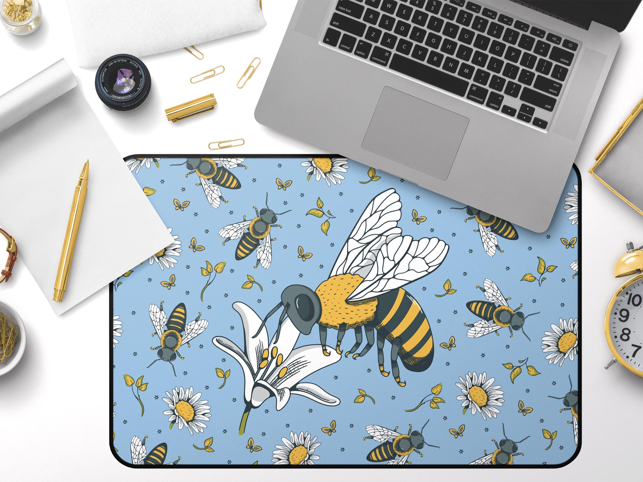 Cute Bee Deskmat, Honey Bee Mouse Pad, Yellow Bee Desk Mat, Bee Gifts ...