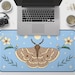 Celestial Moon Phase Moth Deskmat, Cute Moth Mousepad, Moth Floral Desk ...
