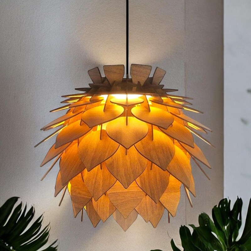 Wooden Pendant Light - Etsy