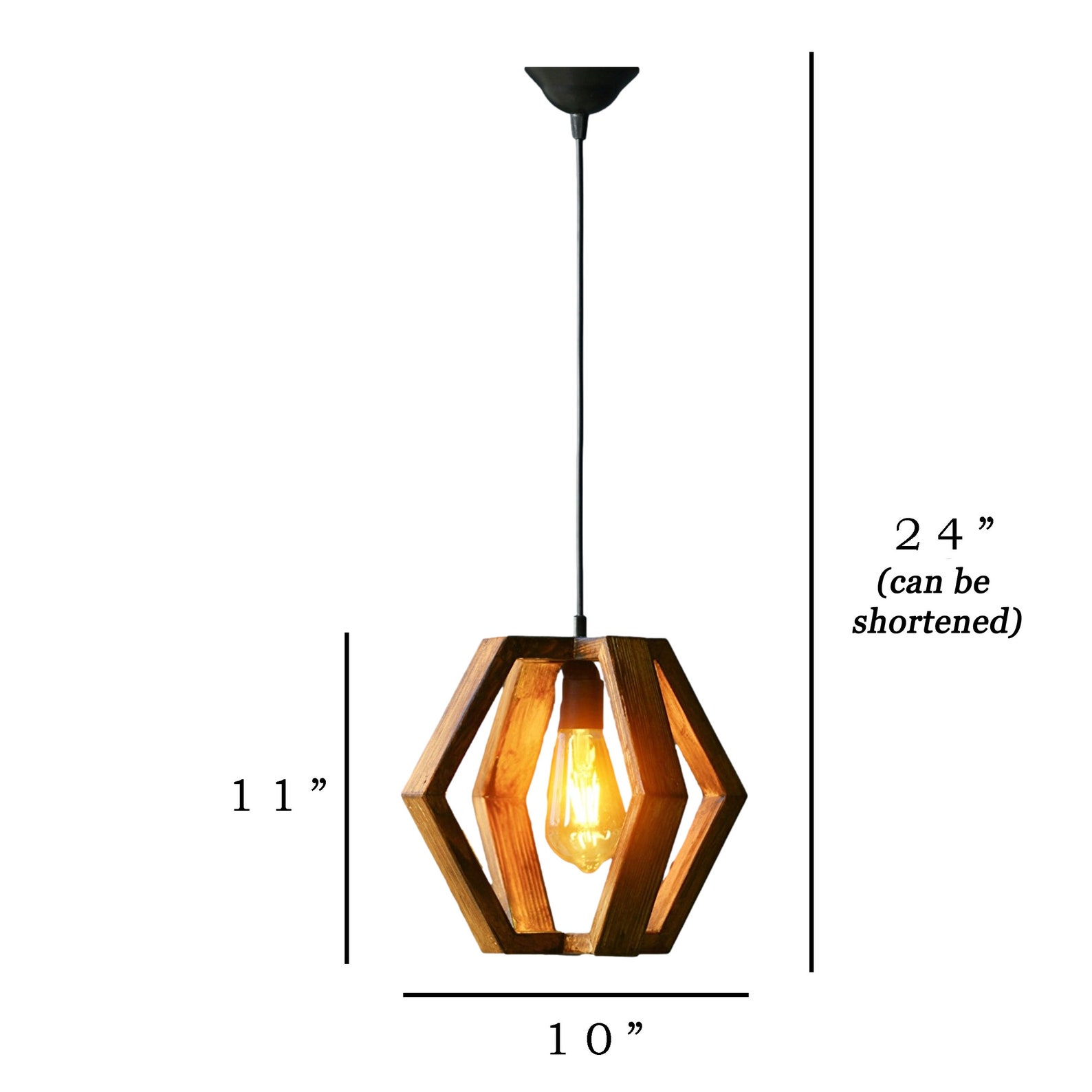 Wood Pendant Light, Rustic Ceiling Light, Wood Light Fixture, Farmhouse ...