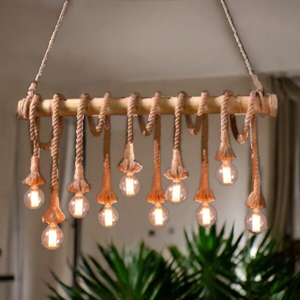 Rope Pendant Light - Etsy