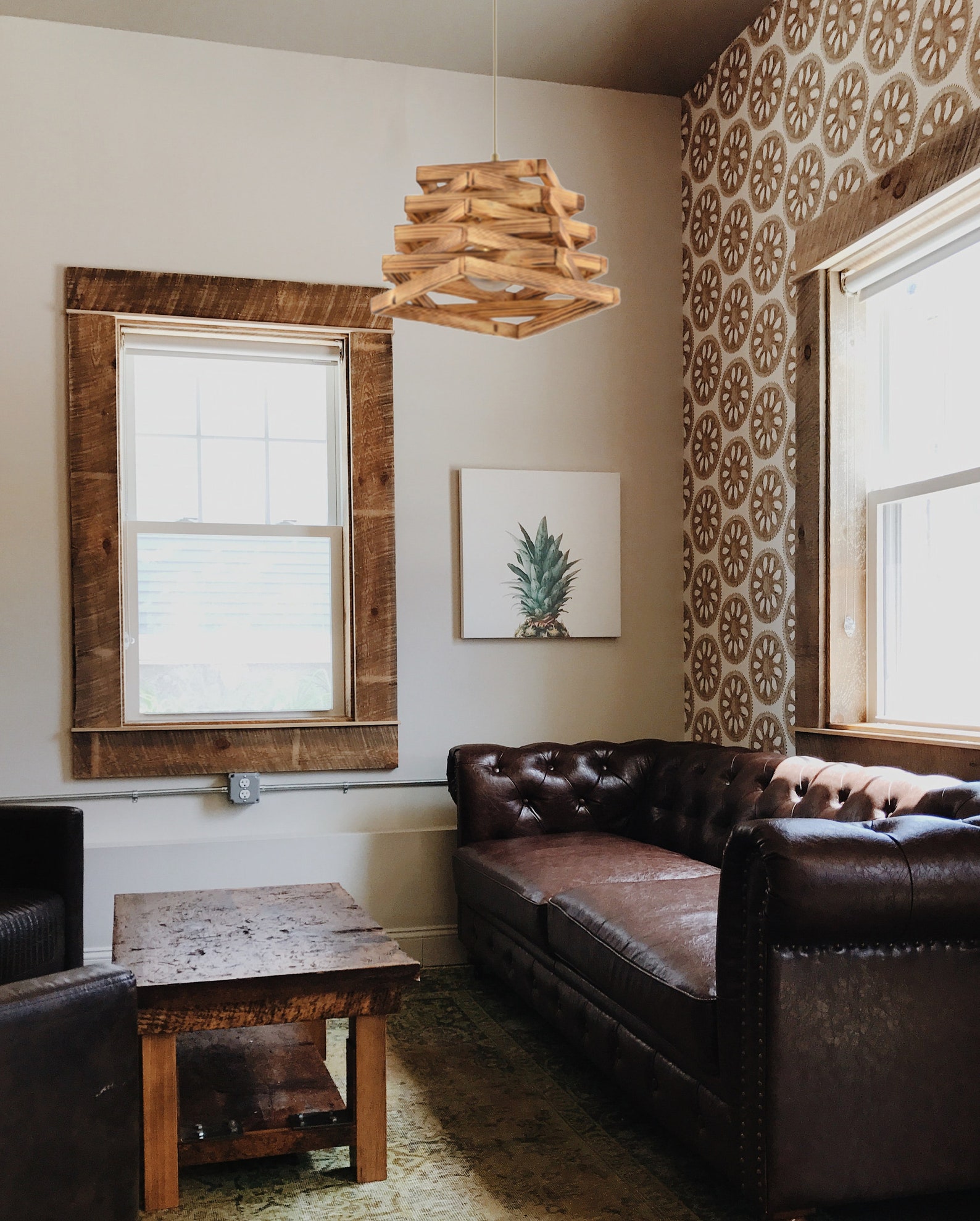 Rustic Wood Pendant Light, Farmhouse Ceiling Lamp, Handcraft Elegant ...