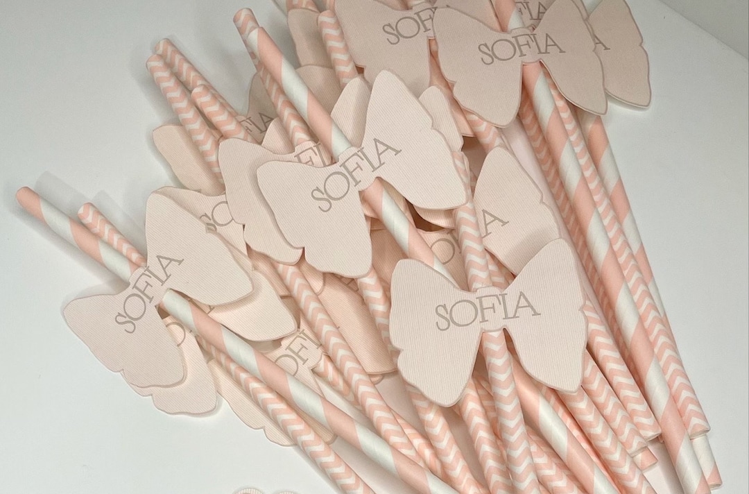 CUSTOM Printed Straw Tags With Paper - ANY DESIGN Set of 15 - Etsy
