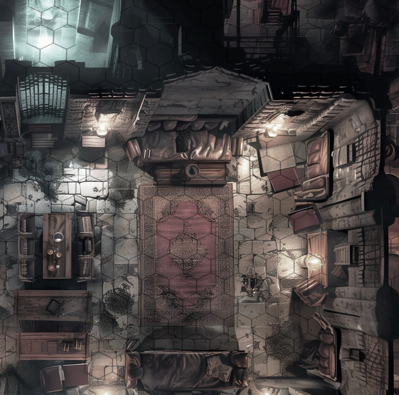 5 "mausoleum" Realistic Hex Battle Maps in Stunning 4K + 1 ANIMATED Map ...