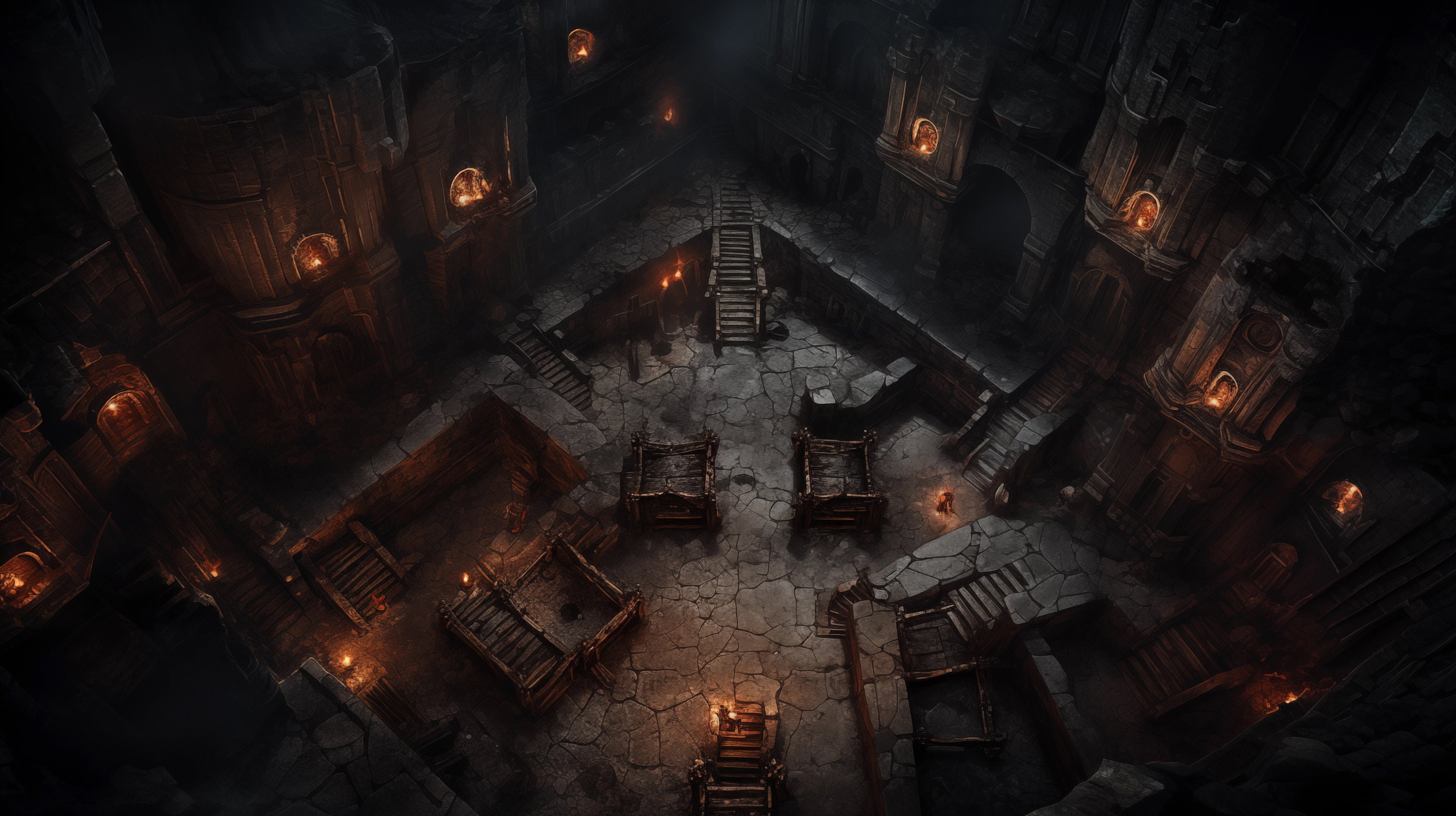 12 "black Ash Temple" Realistic Sci-fi Battle Maps in Stunning 4K ...