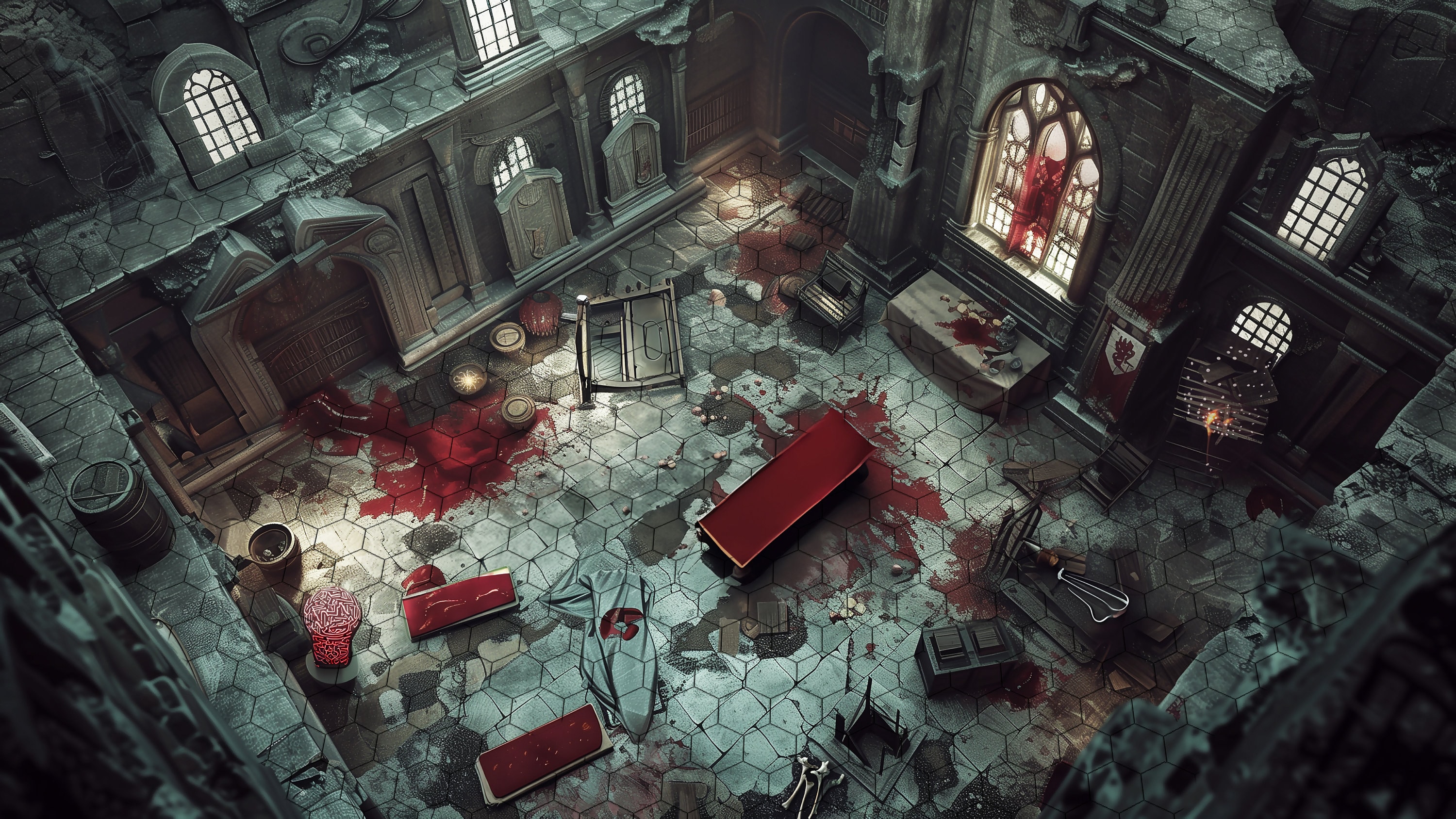 5 "mausoleum" Realistic Hex Battle Maps in Stunning 4K + 1 ANIMATED Map ...