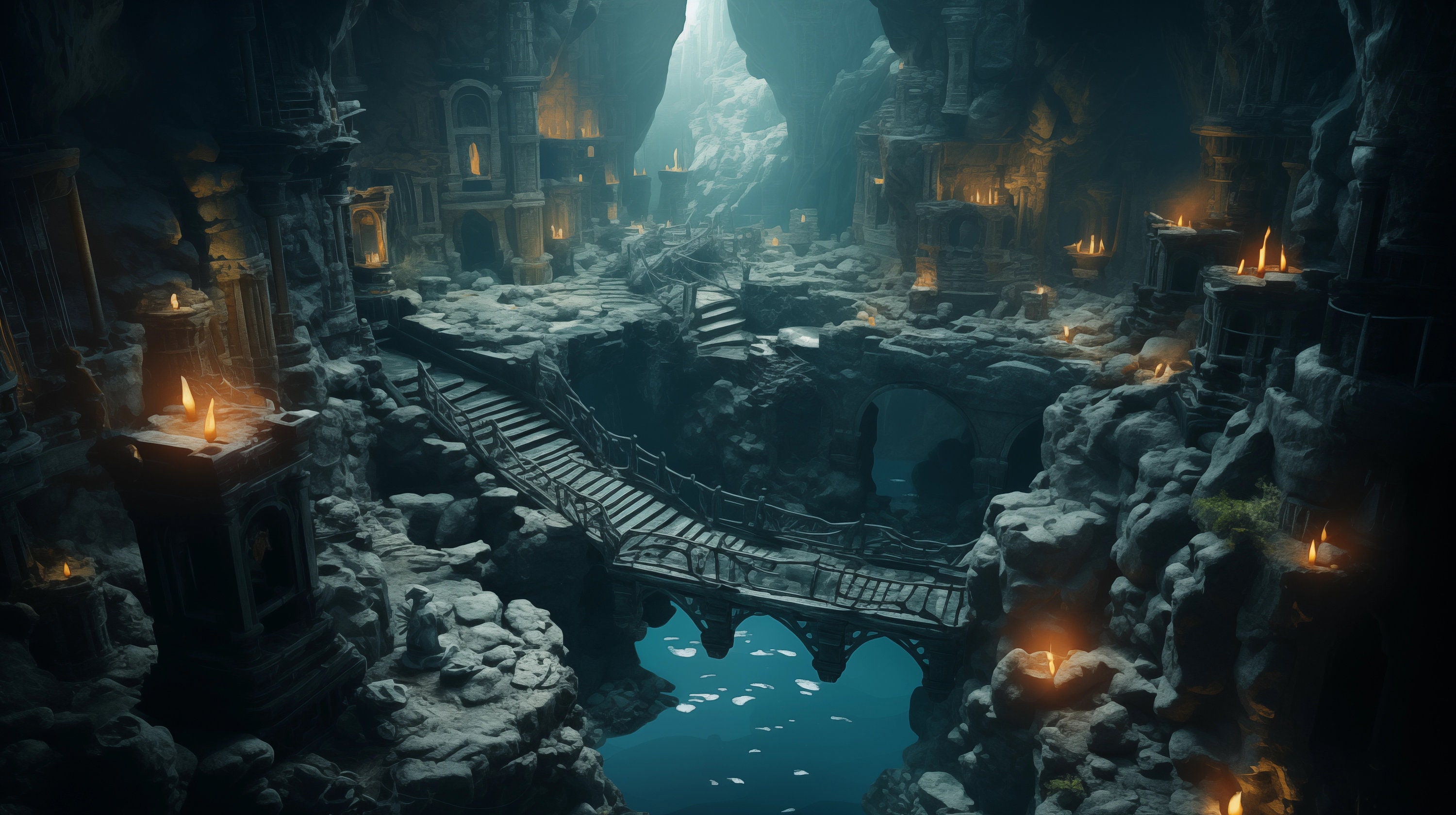 5 "lost Caverns" Realistic Battle Maps in Stunning 4K, Perfect for Dnd ...