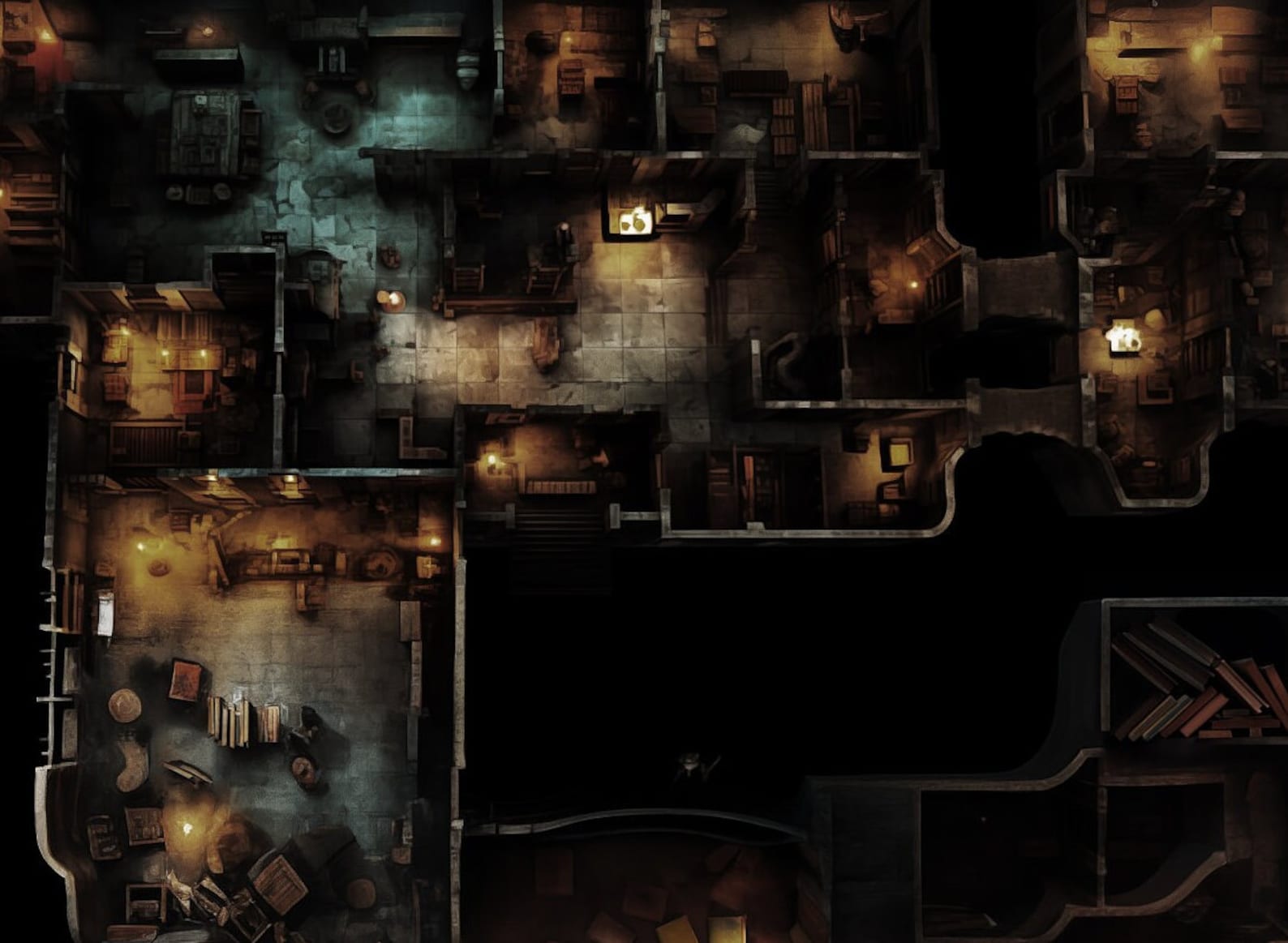 MASSIVE "cursed Library" Realistic 4K Battle Map With Over 13 Rooms to ...