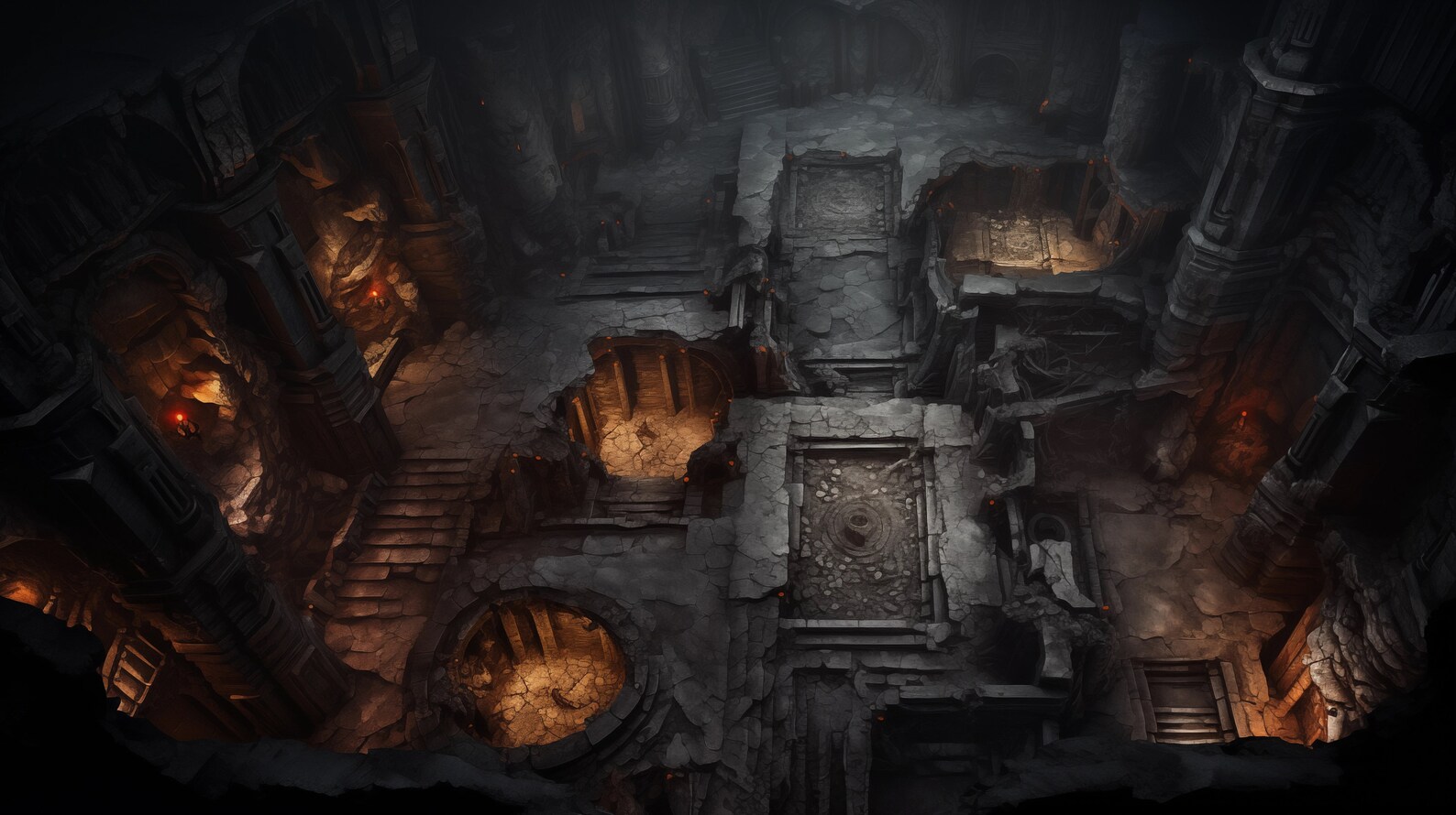 12 "black Ash Temple" Realistic Sci-fi Battle Maps in Stunning 4K ...