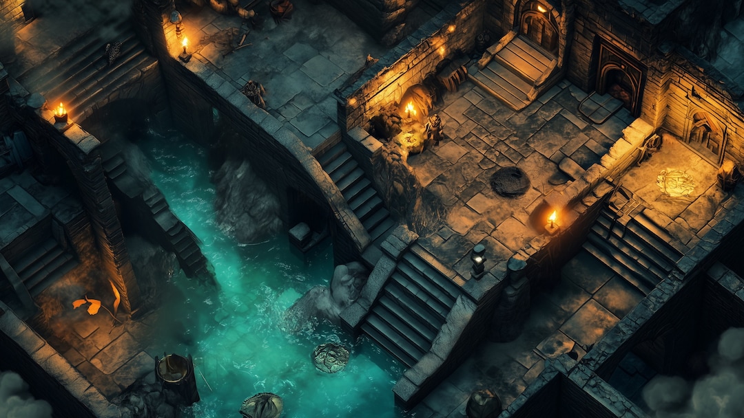 4 Realistic 4K Battle Maps for Serpent's Grotto + BONUS 6 Characters, 6 ...