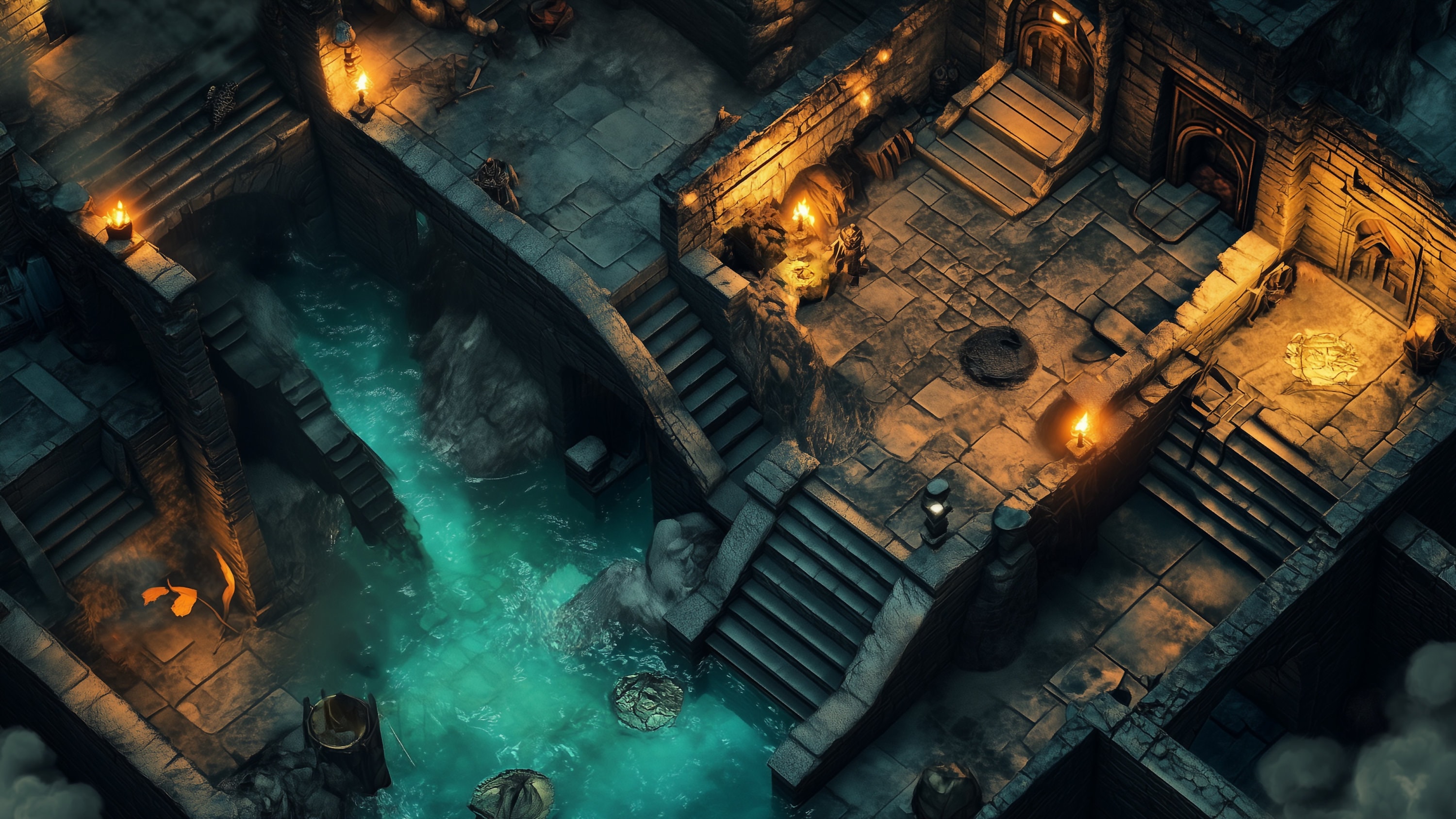 4 Realistic 4K Battle Maps for Serpent's Grotto + BONUS 6 Characters, 6 ...