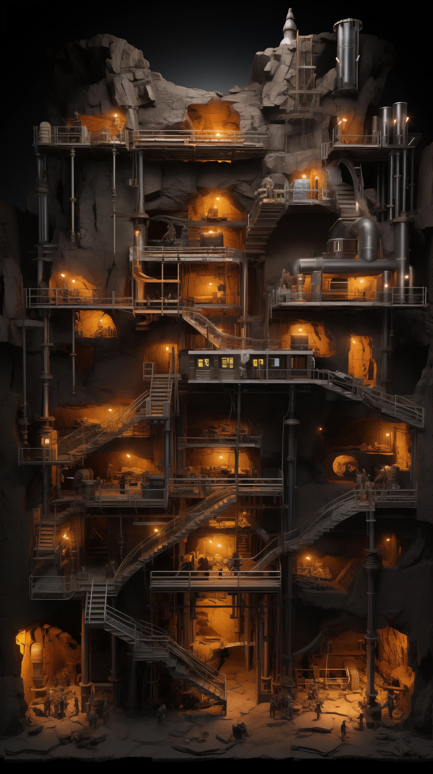 4 VERTICAL echoing Abyss Mines Realistic 4K Battle Maps 2 Narrated MP3 ...
