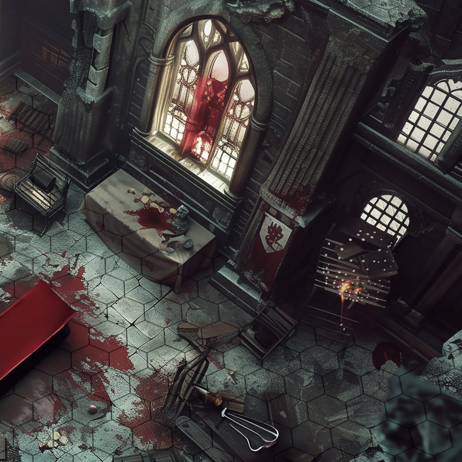 5 "mausoleum" Realistic Hex Battle Maps in Stunning 4K + 1 ANIMATED Map ...