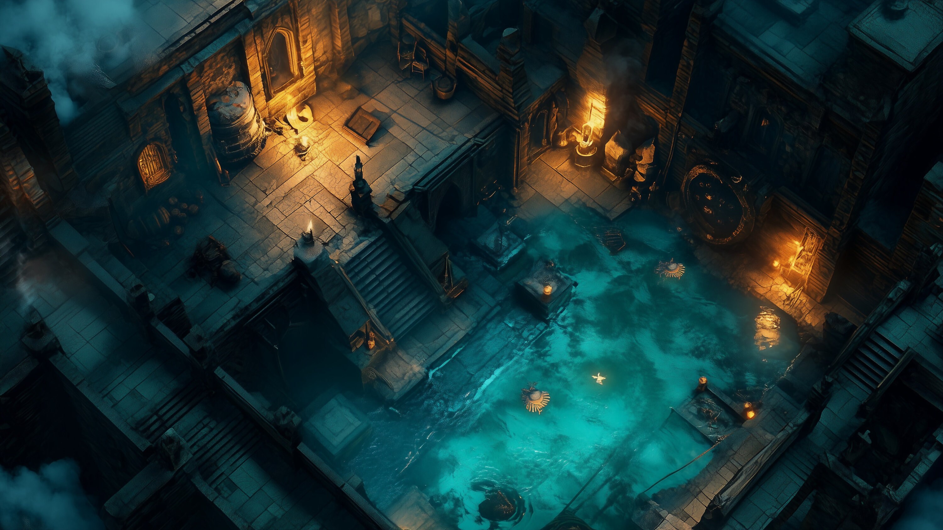 4 Realistic 4K Battle Maps for Serpent's Grotto + BONUS 6 Characters, 6 ...