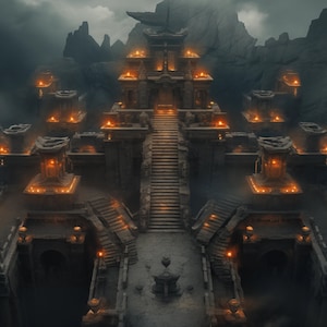 12 "black Ash Temple" Realistic Sci-fi Battle Maps in Stunning 4K ...