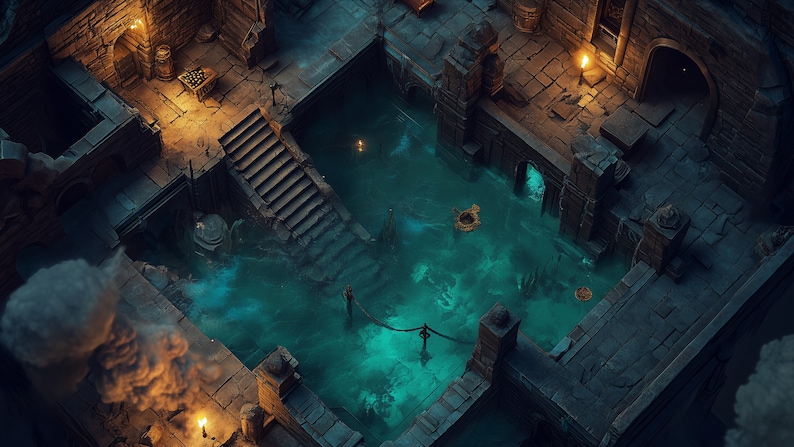 4 Realistic 4K Battle Maps for Serpent's Grotto + BONUS 6 Characters, 6 ...