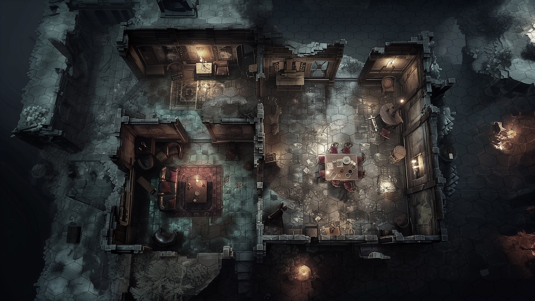 5 mausoleum Realistic Hex Battle Maps in Stunning 4K 1 ANIMATED Map ...